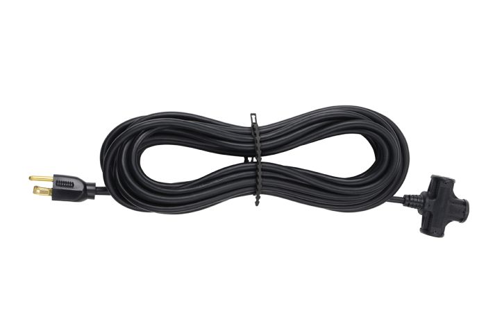 25' Extension Cable Triple Adapter - 16AWG - Black Wire | Spikes ...
