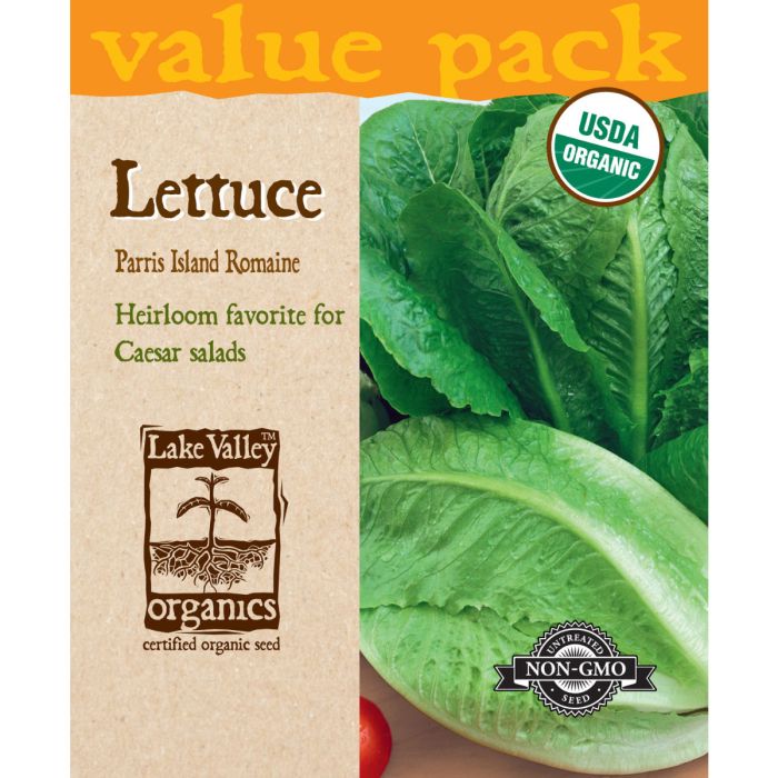 Lactuca, Romaine Lettuce 'Parris Island' Organic Heirloom Value Pack ...